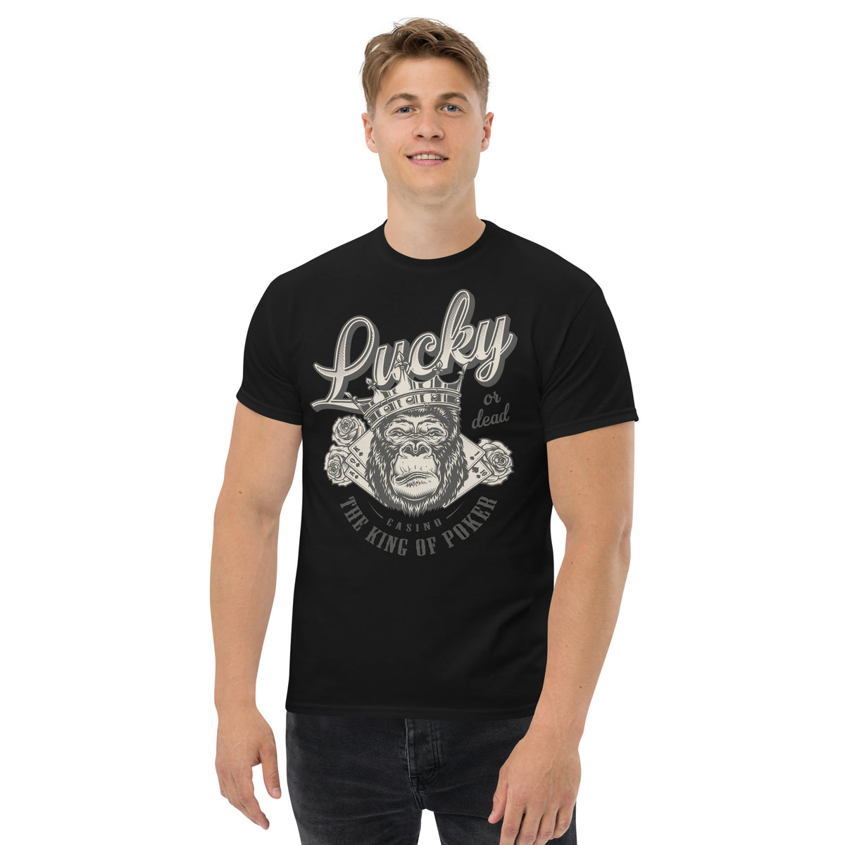 Men's Poker Tee with Lucky The King Design – Pokerist & Blackjackist