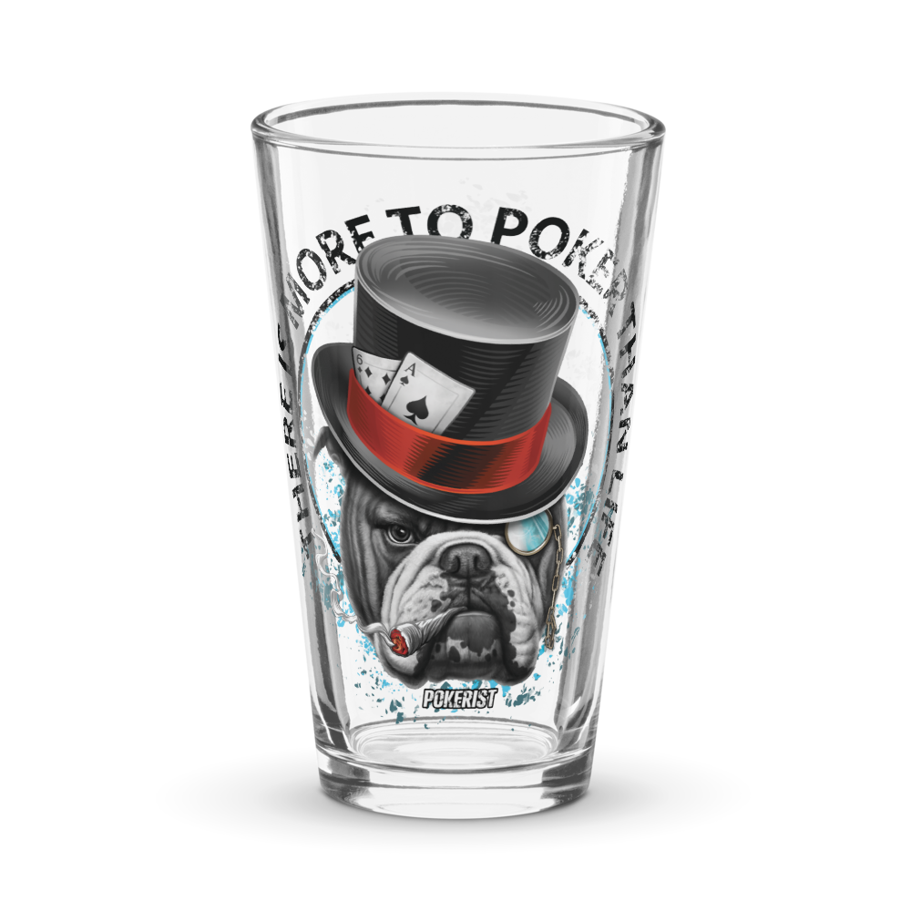 Poker Pint Glass with Dog Hat Design – Pokerist & Blackjackist