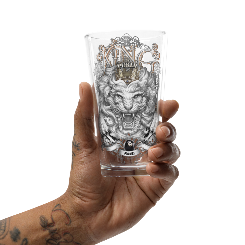 Poker Pint Glass with King Lion Design – Pokerist & Blackjackist