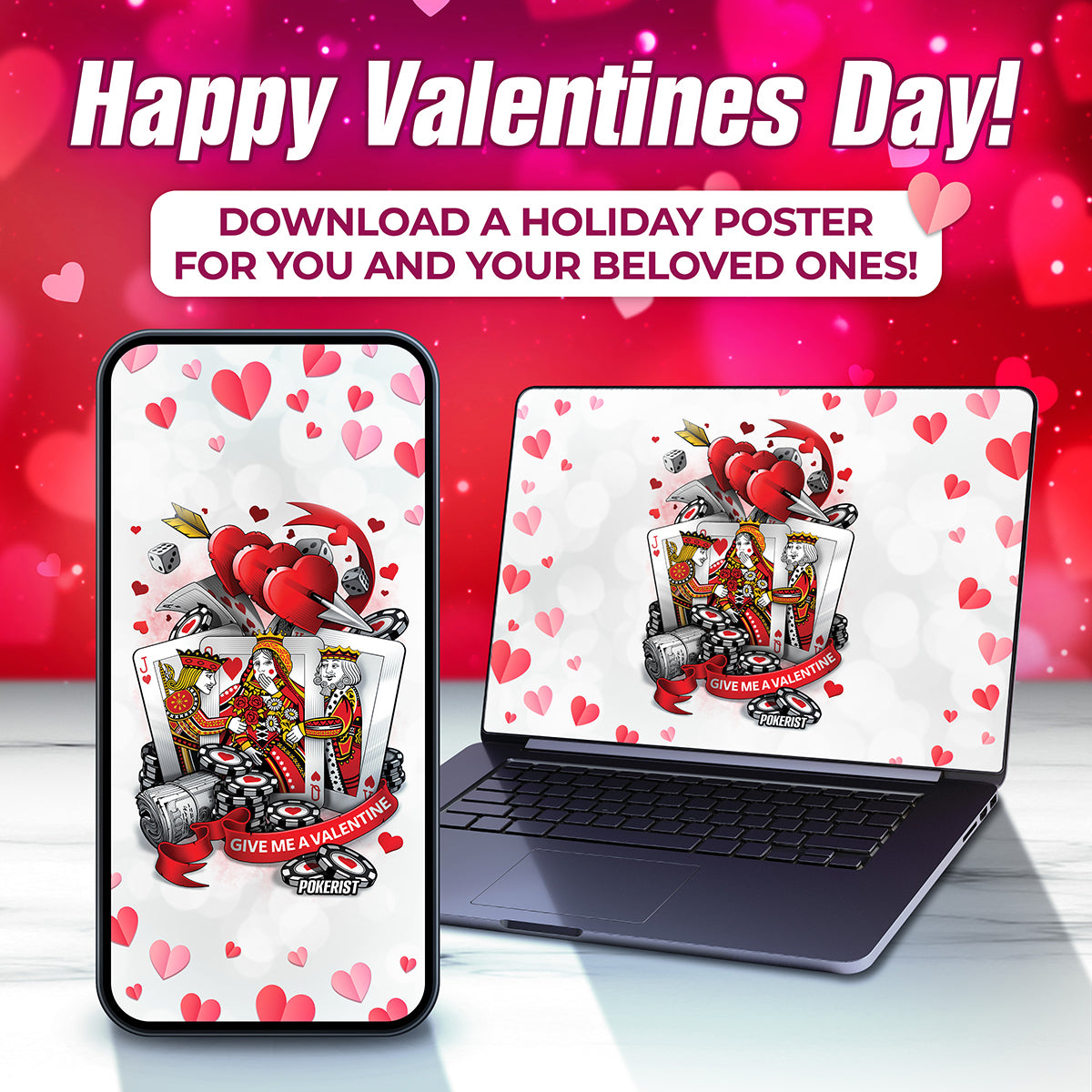 Pokerist Background Digital Wallpaper with Give Me A Valentine Design ...