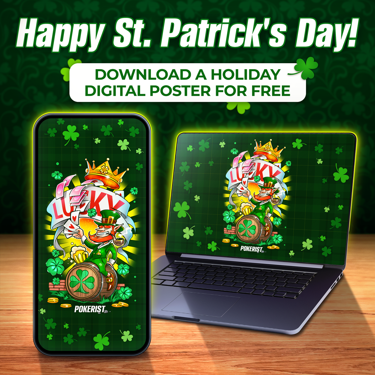 Pokerist Background Digital Wallpaper with Paddy's Day Design ...